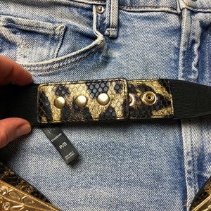 bebe | Accessories | Bebe Gold Chain Belt Wide Multi Chain Snake Print ...